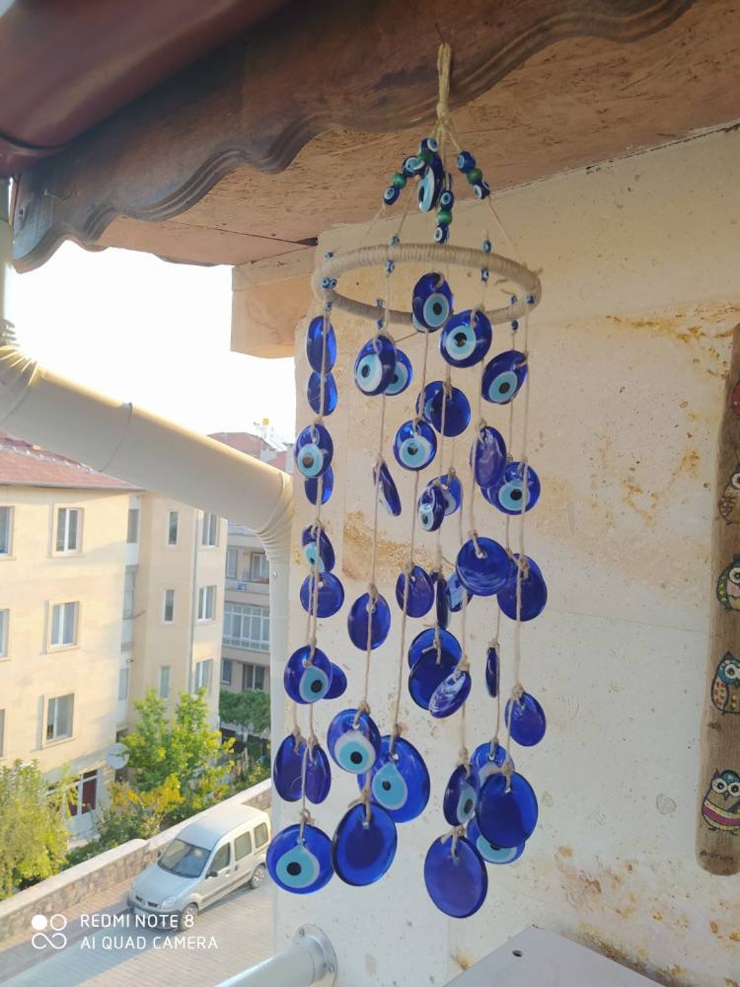 Evil Eve Beads Wind Chime, Evil Eve Garden Hanging Decor, Wind Chimes ...