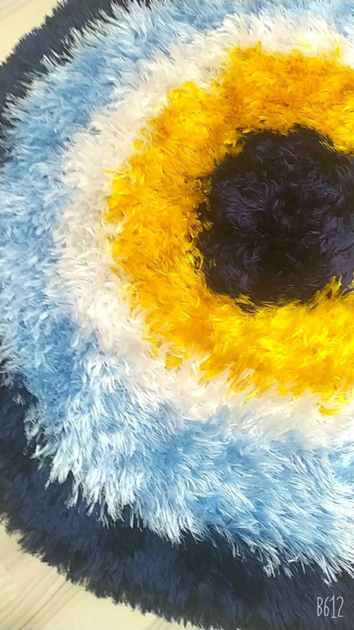Evil Eye Floor Rug, Hand-knitted Mat, Evil Eye Bead Door Mat, Knitted ...