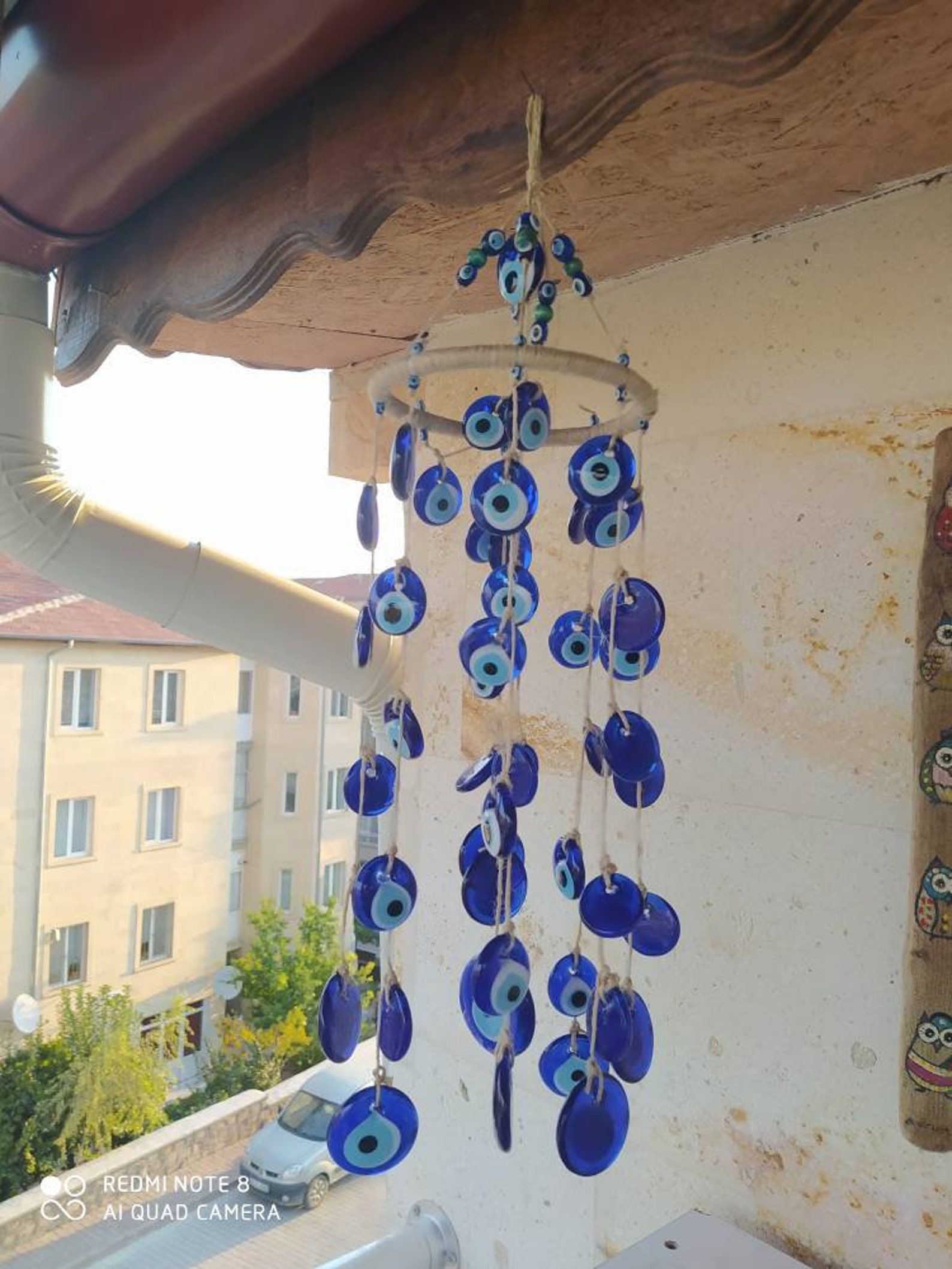 Evil Eve Beads Wind Chime, Evil Eve Garden Hanging Decor, Wind Chimes ...