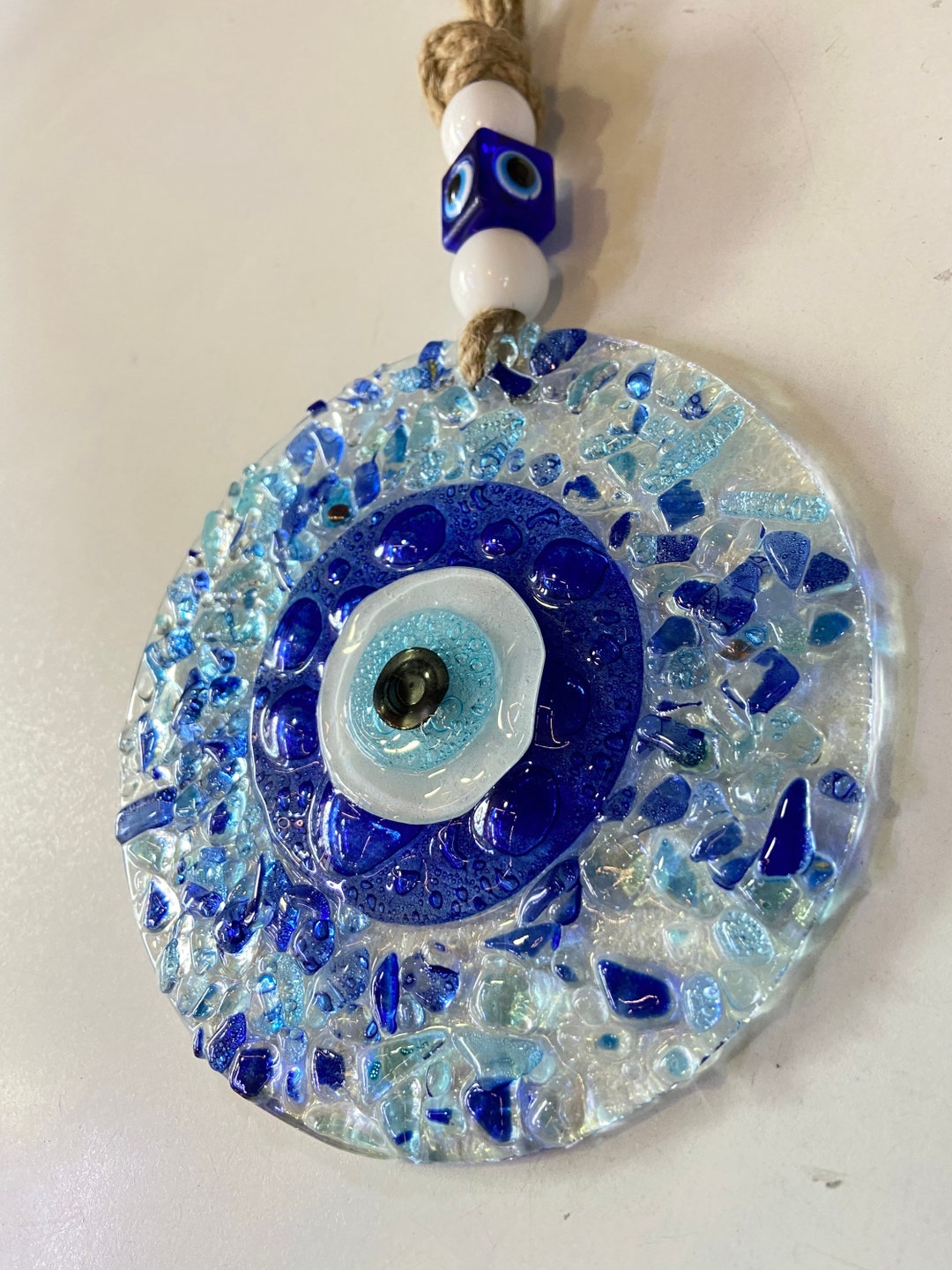 Evil Eye Wall Hanging, Mosaic Wall Decor, Glass Evil Eye Beads, Turkish ...