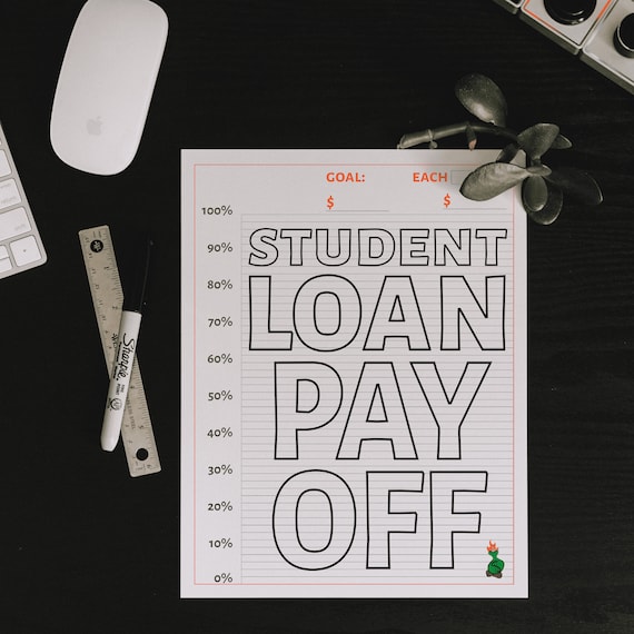 Student Loan Pay Off Debt Goal Colorable Tracker Printable | Etsy
