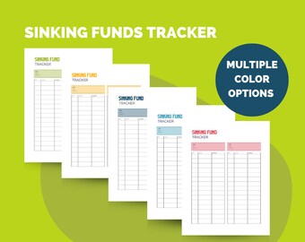 Sinking Funds Tracker Printable Sinking Funds Worksheet Savings Tracker ...