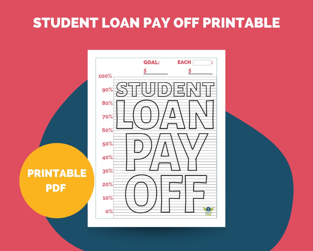Student Loan Pay off Debt Goal Colorable Tracker Printable - by ...