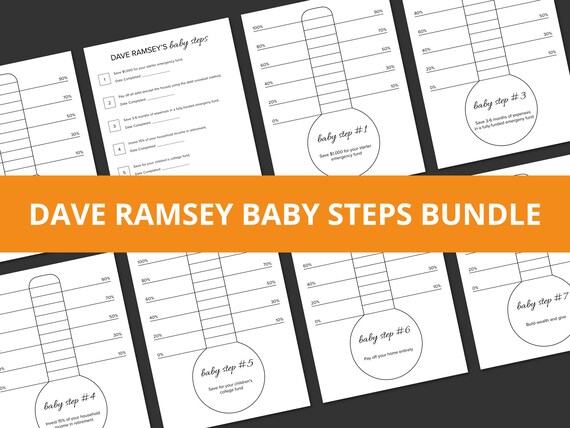 Dave Ramsey Baby Steps Tracker Thermometer Printables 8 Page | Etsy