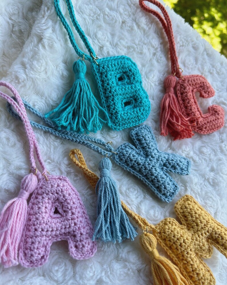 ABC Crochet Crochet Alphabet ABC Letters Initial Keychains - Etsy