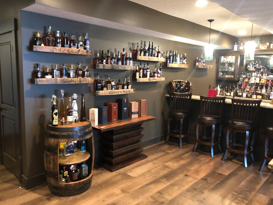 Custom Bourbon Stave Shelf - Etsy