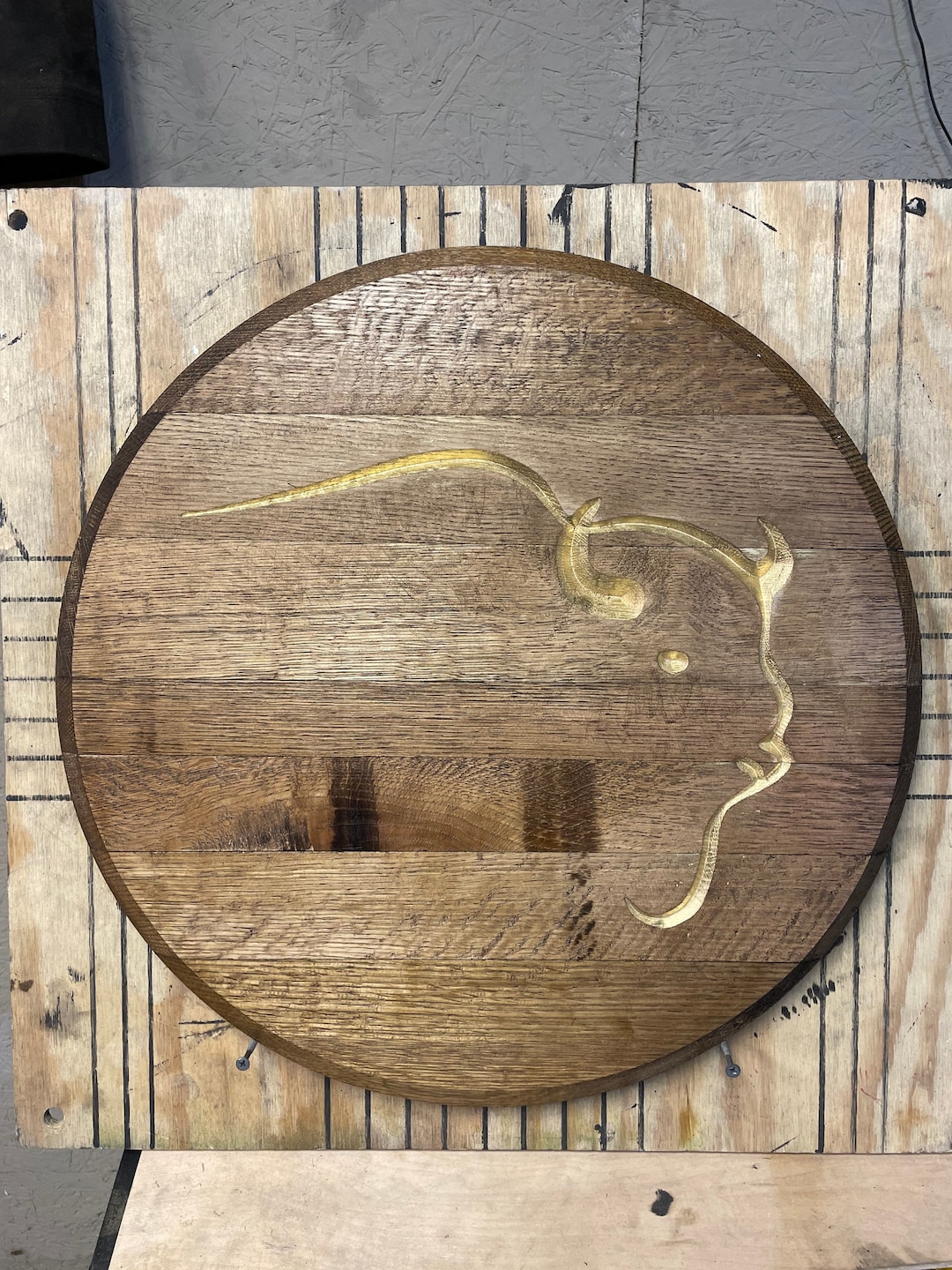 Buffalo Trace Silhouette Engraved Barrel Head - Etsy
