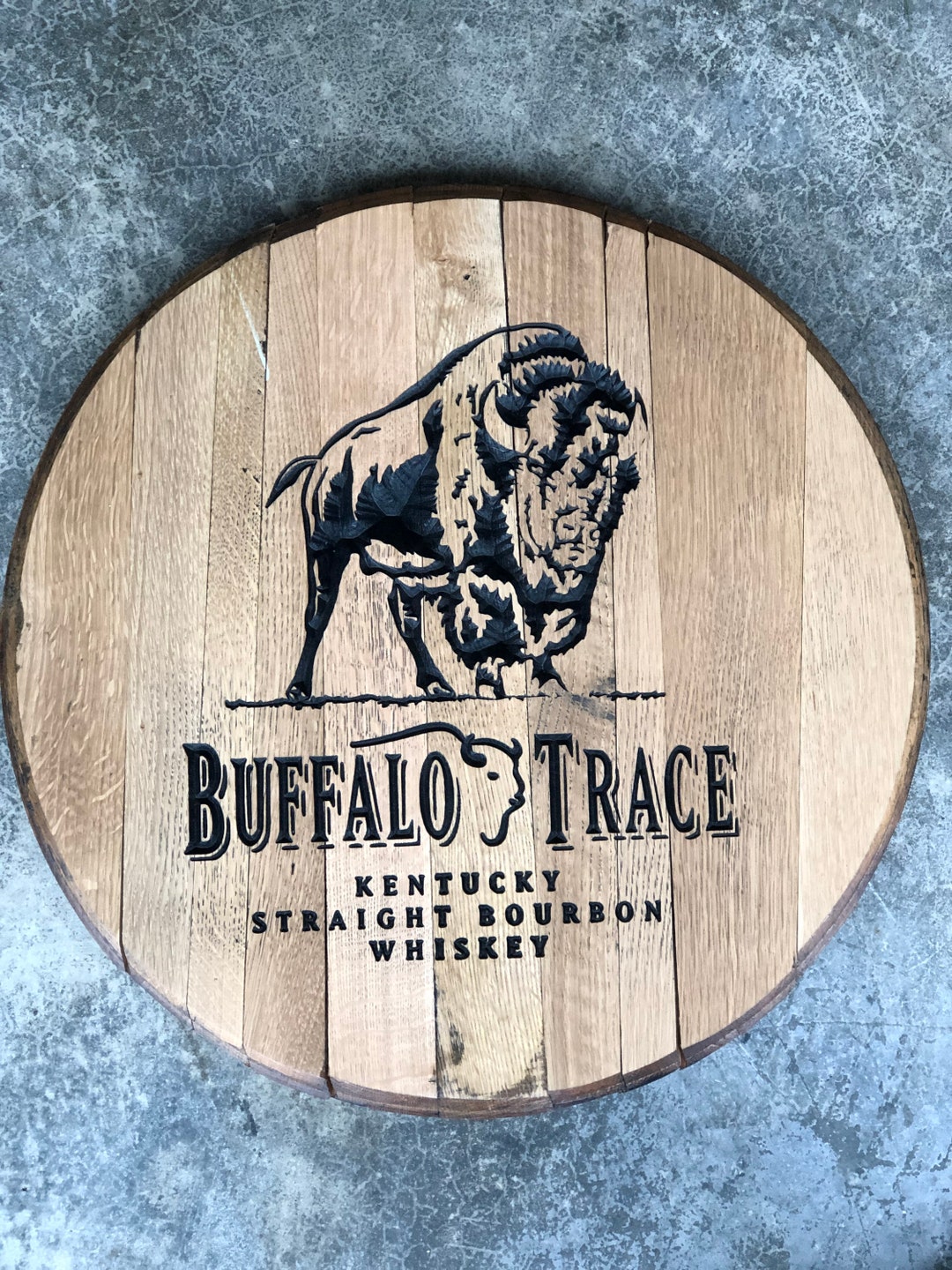 Buffalo Trace Engraved Barrel Head - Etsy