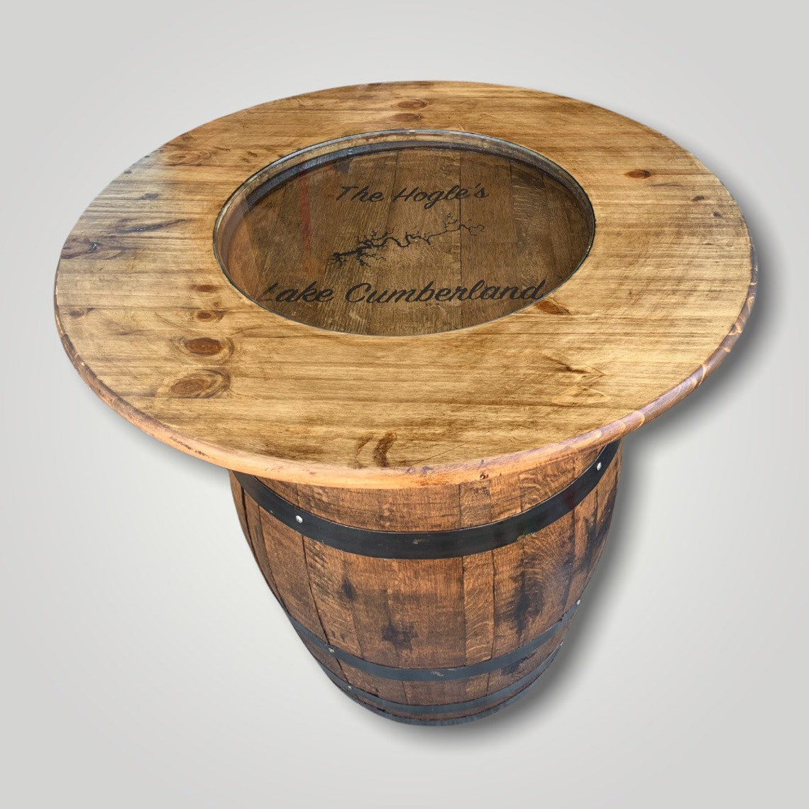 Custom Finished Bourbon Barrel Pub Table - Etsy