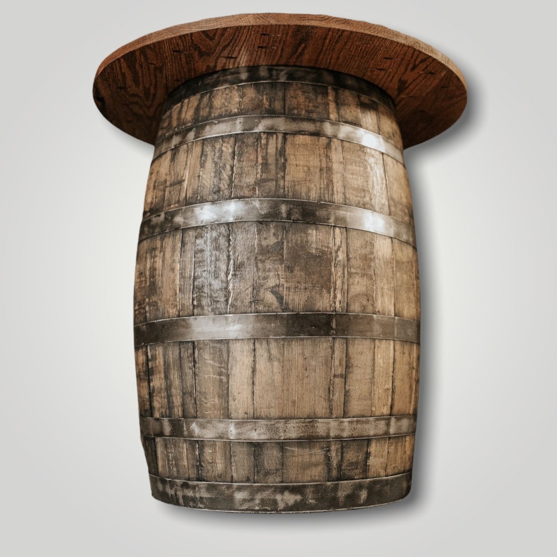 Custom Finished Bourbon Barrel Pub Table - Etsy