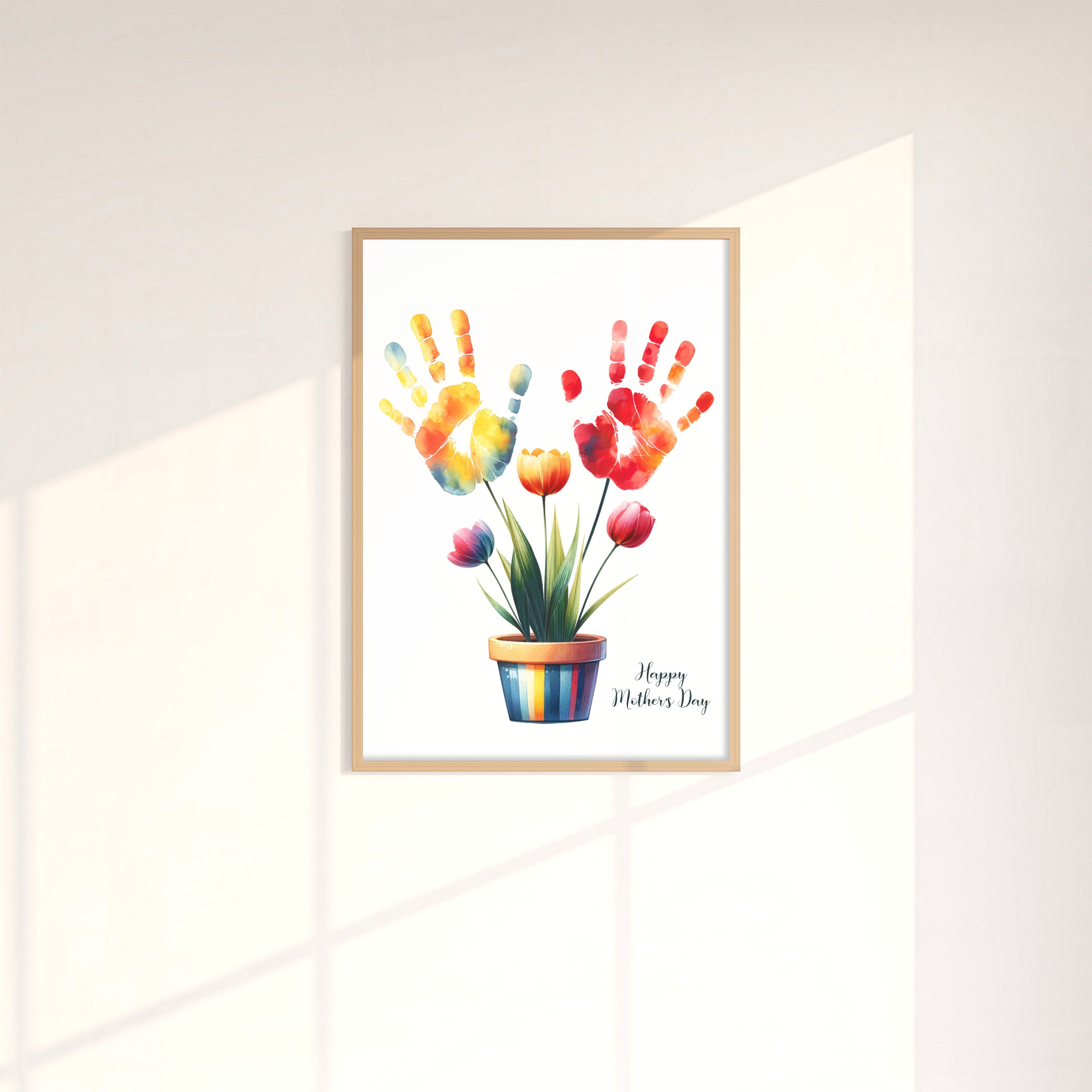 Mother's Day Craft Handprint Art, Digital Kids Printable DIY Handprint ...