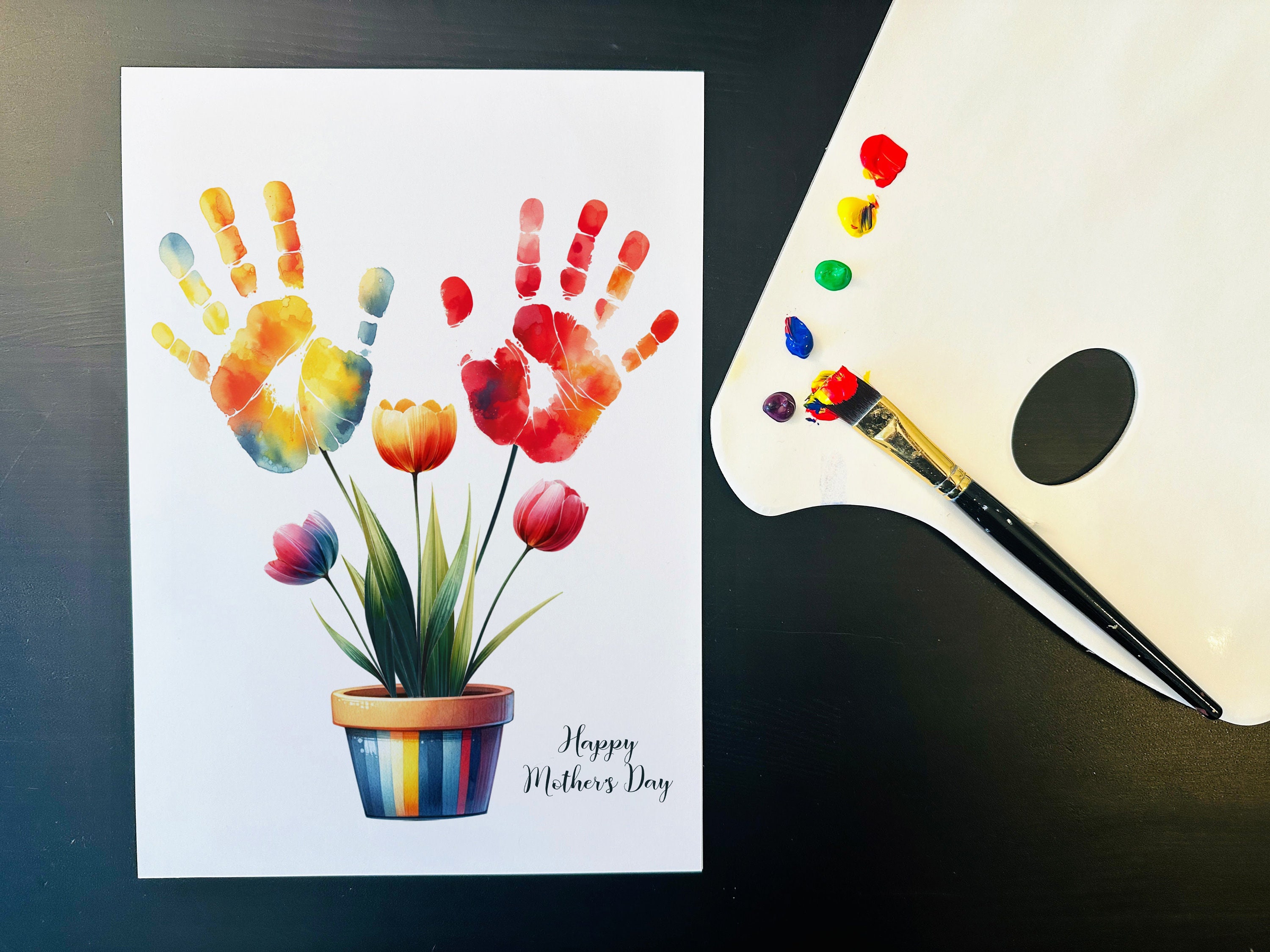 Mother's Day Craft Handprint Art, Digital Kids Printable DIY Handprint ...