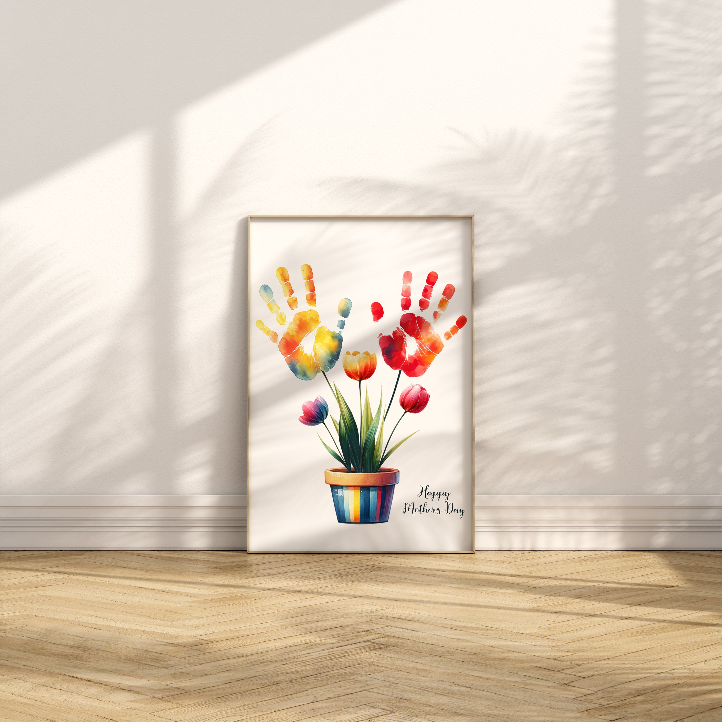 Mother's Day Craft Handprint Art, Digital Kids Printable DIY Handprint ...