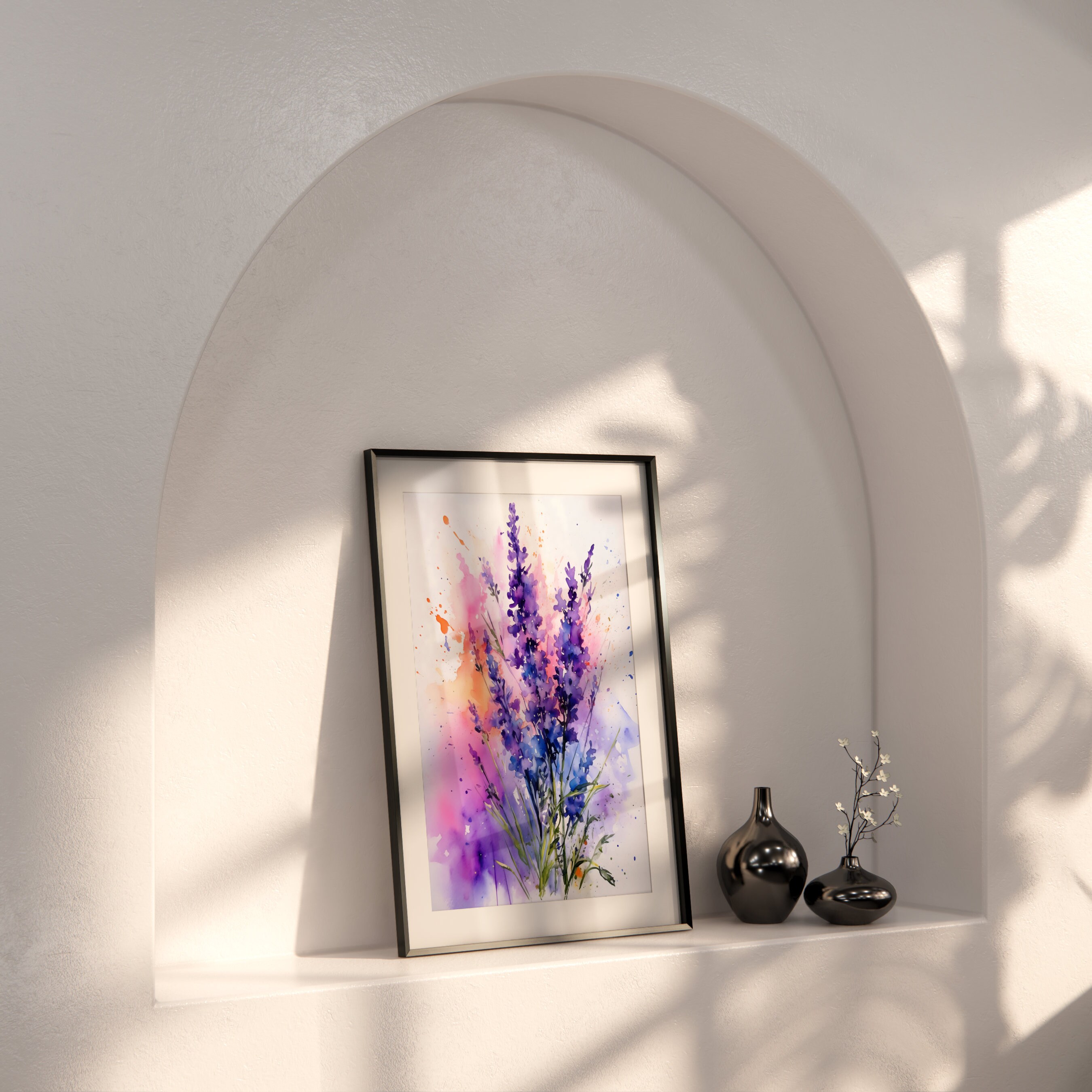 Summer Lavender Watercolor Print Purple Lavender Poster Watercolor ...