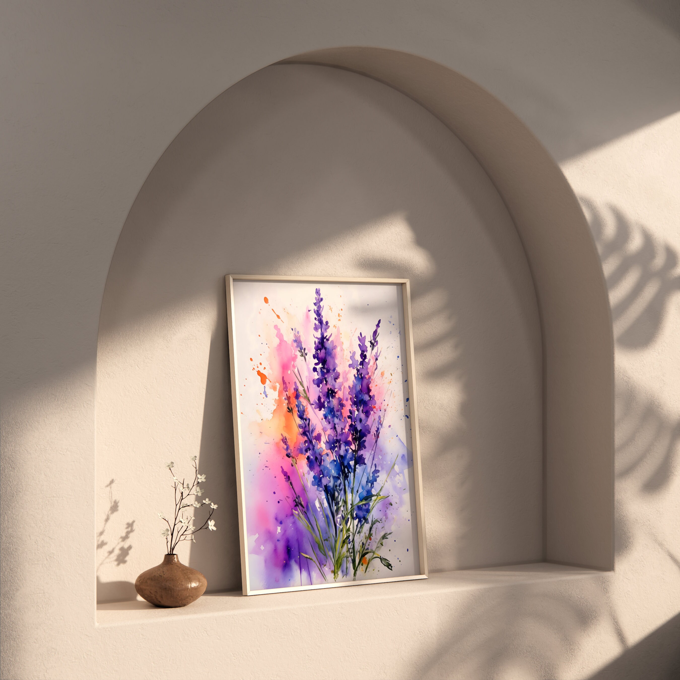 Summer Lavender Watercolor Print Purple Lavender Poster Watercolor ...