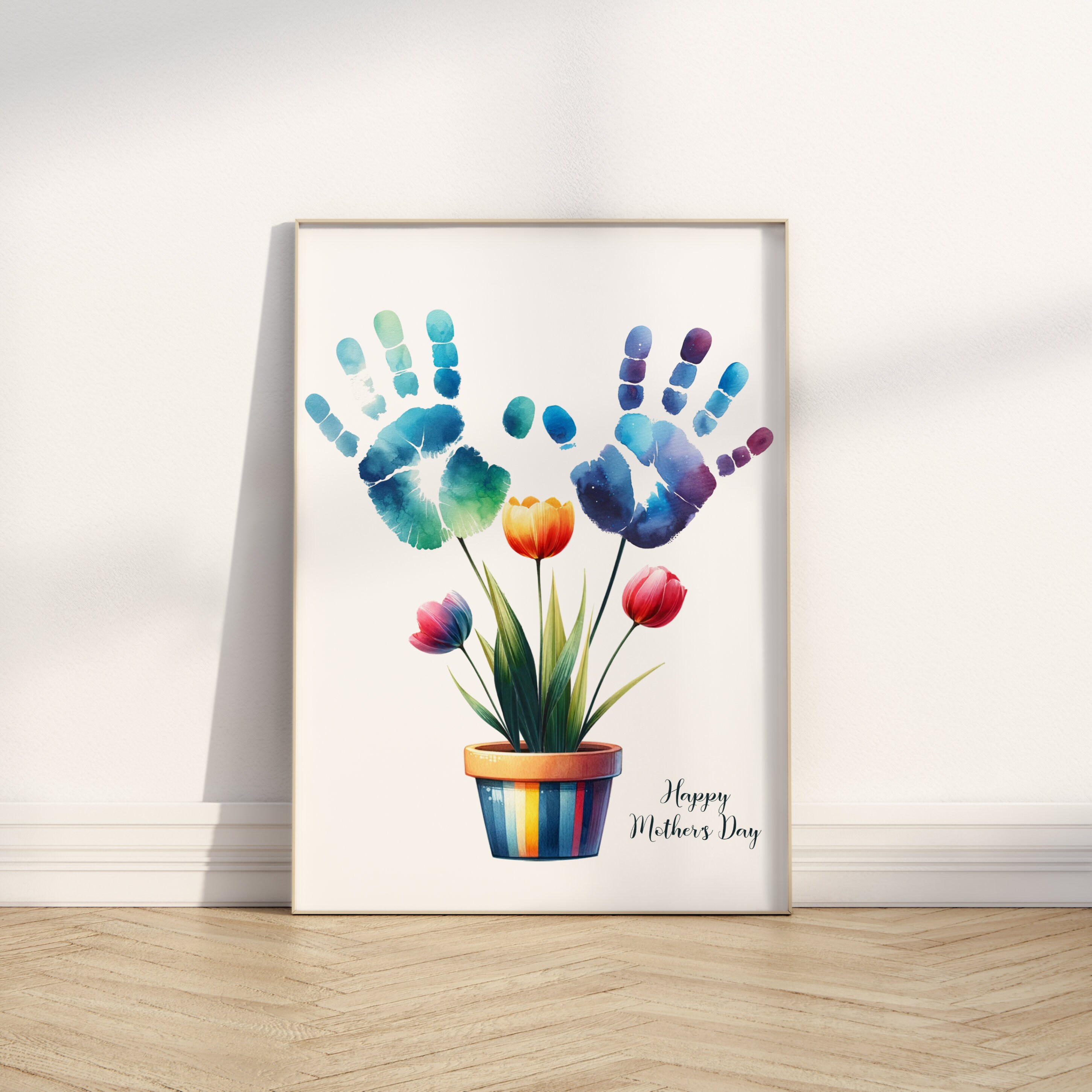 Mother's Day Craft Handprint Art, Digital Kids Printable DIY Handprint ...