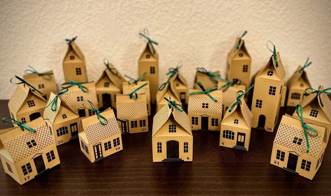 Printable Advent Calendar, DIY Paper Christmas Village, DIY Advent ...