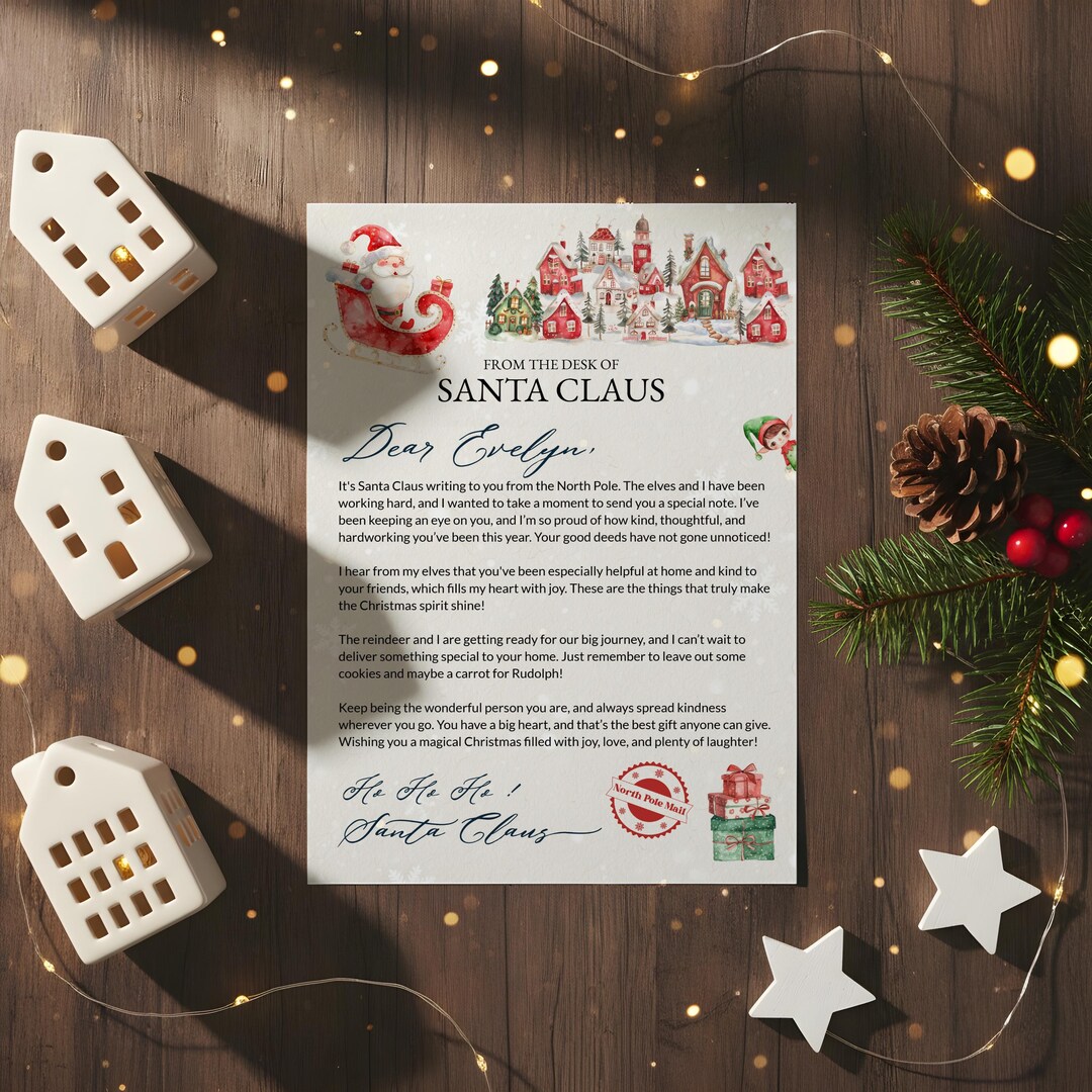 Letter From Santa Claus, Printable Editable Christmas Letter, Christmas ...