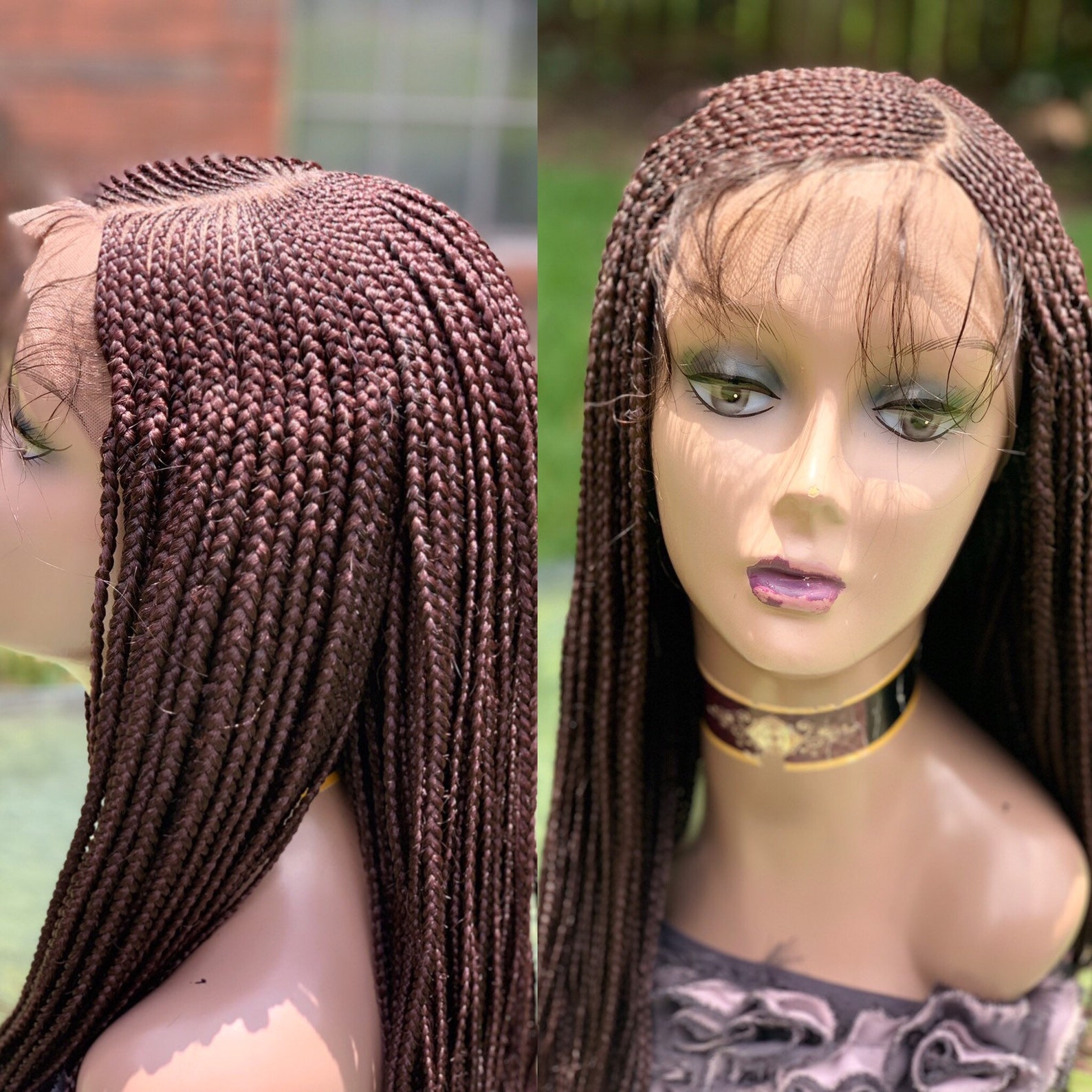 Braided Cornrow Wig.the Color Displayed is 99J. the Length is | Etsy
