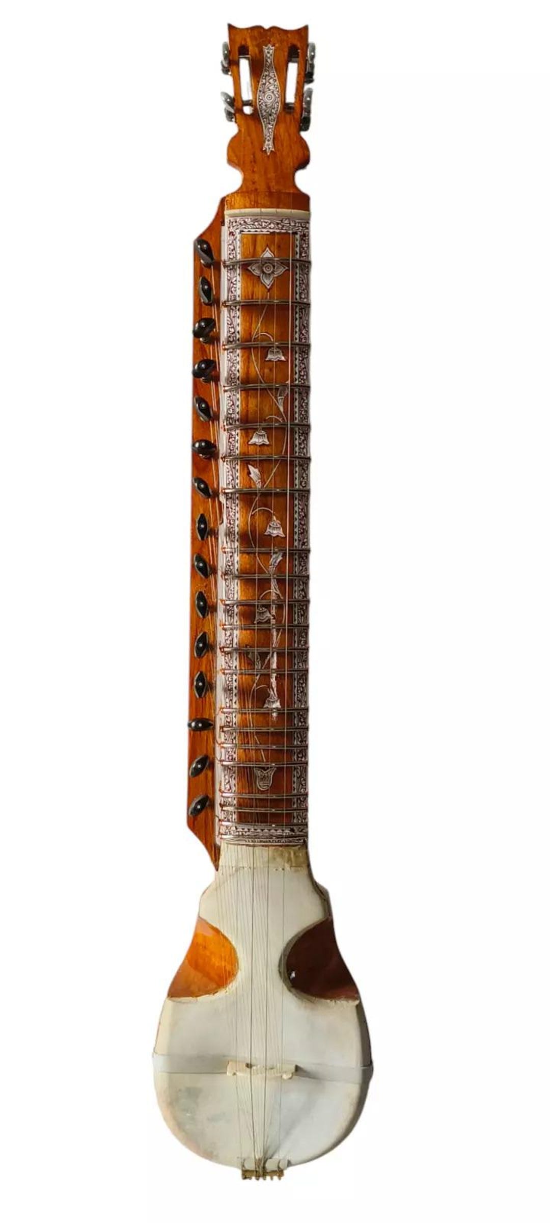 Artisan Tun Wood Esraj – Handcrafted Indian Classical Bowed String ...