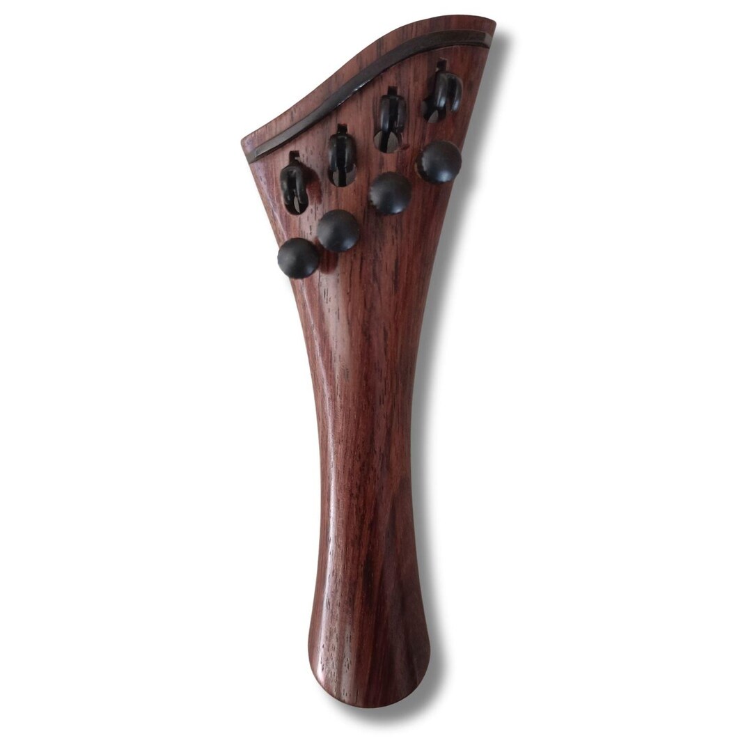 Rose Wood Violin Tailpiece – 4 Integrated Fine Tuners, 4/4 Size ...