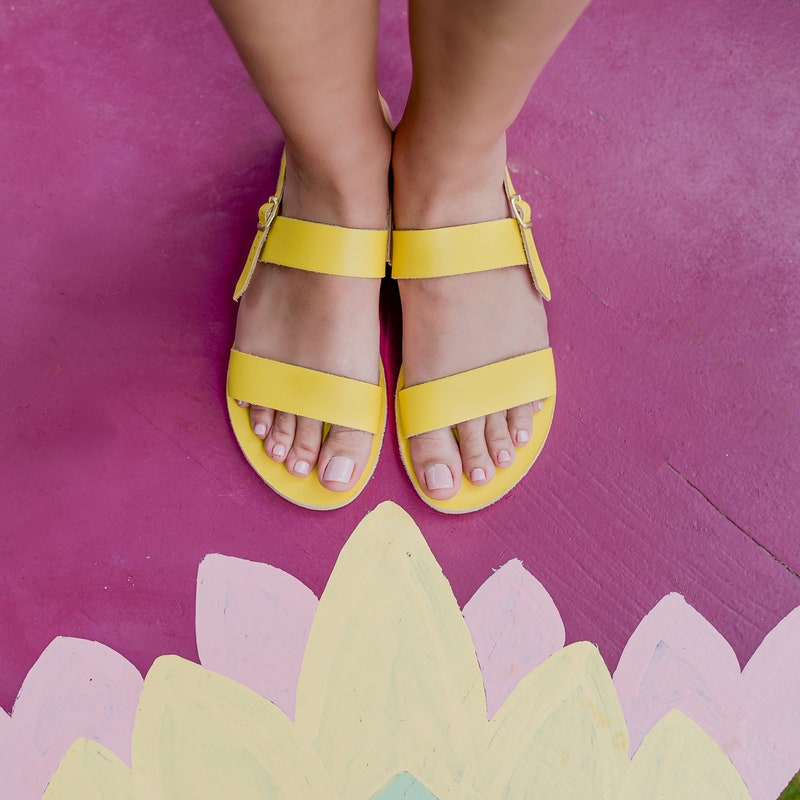Yellow Sandals - Etsy