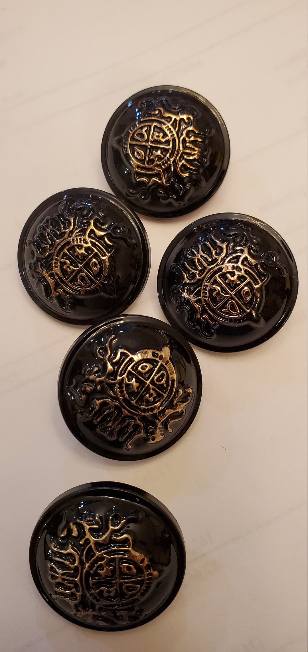 Black & Gold Military Shank Button - Etsy