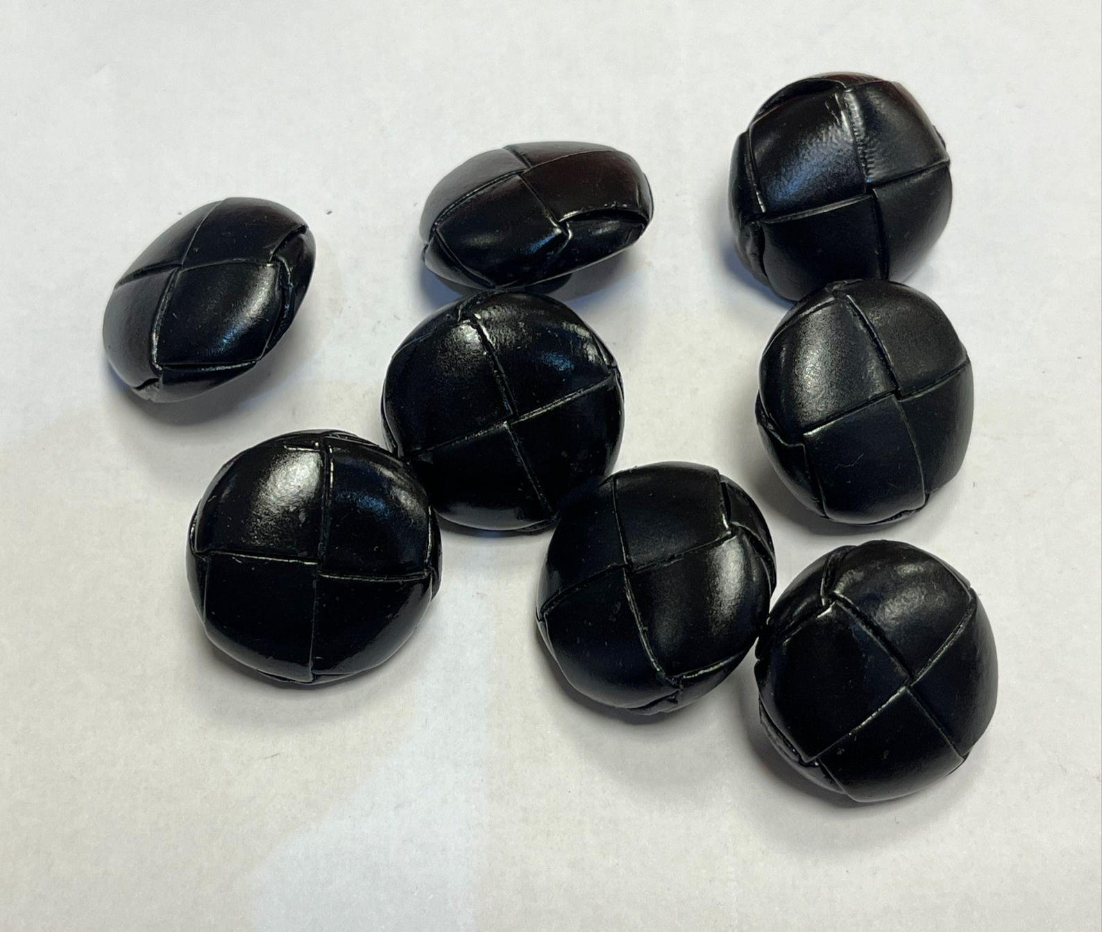 Leather Braided Button - Black - Etsy