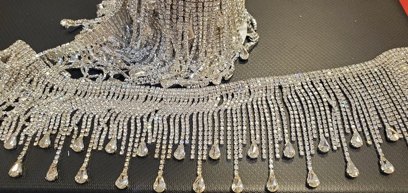 Shiny Teardrop Rhinestone Fringe - Sold by the Yard - Etsy