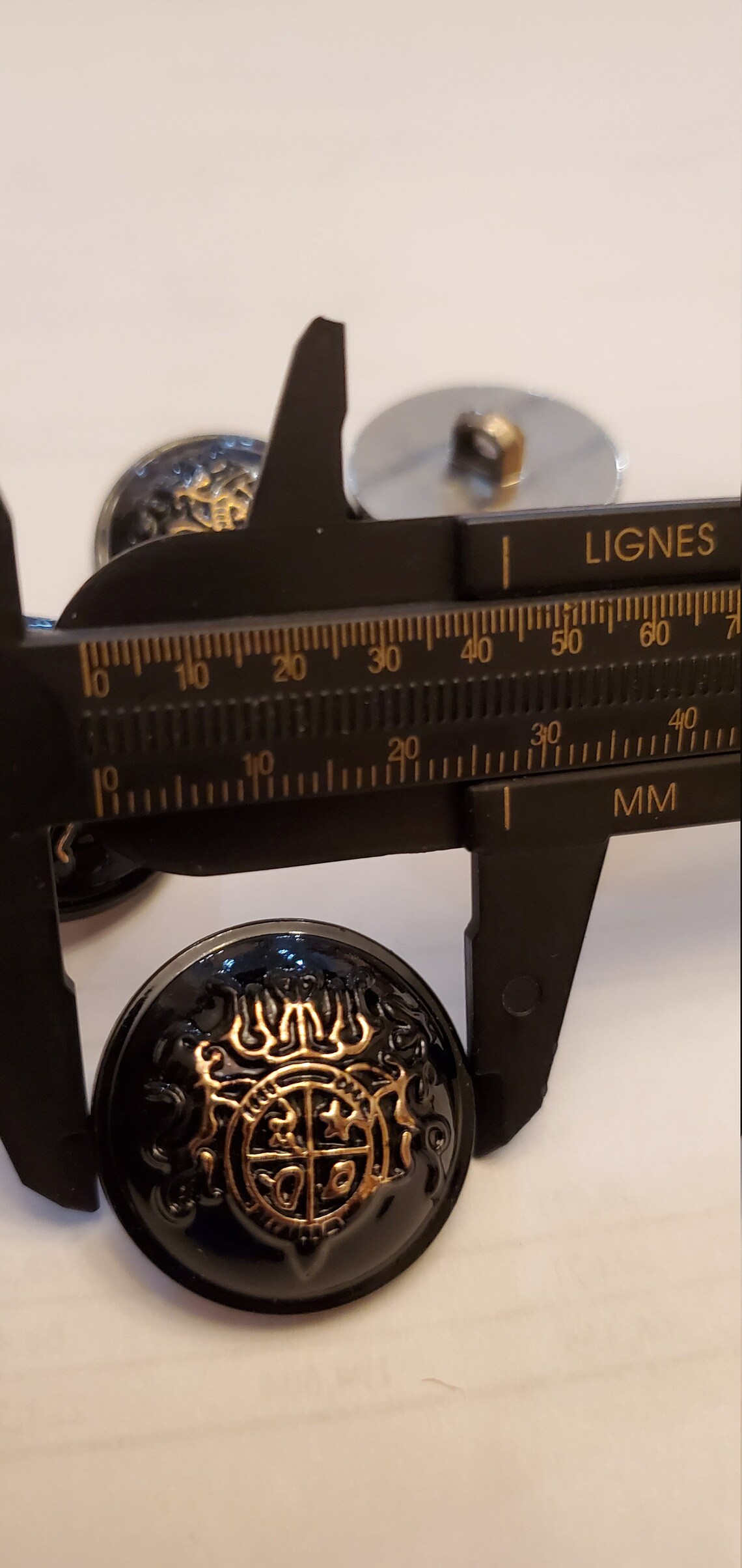 Black & Gold Military Shank Button - Etsy