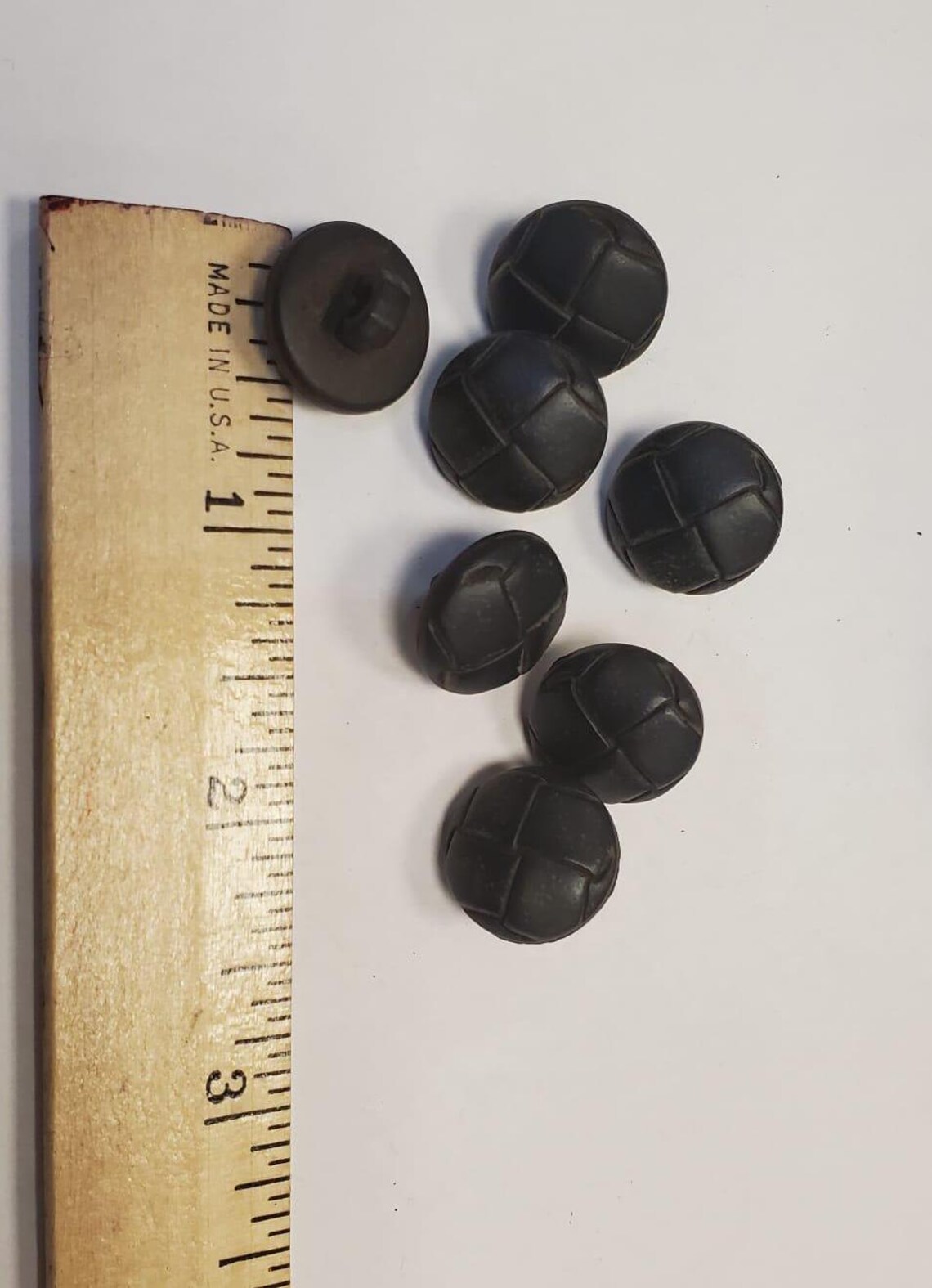 Leather Braided Button - Black - Etsy