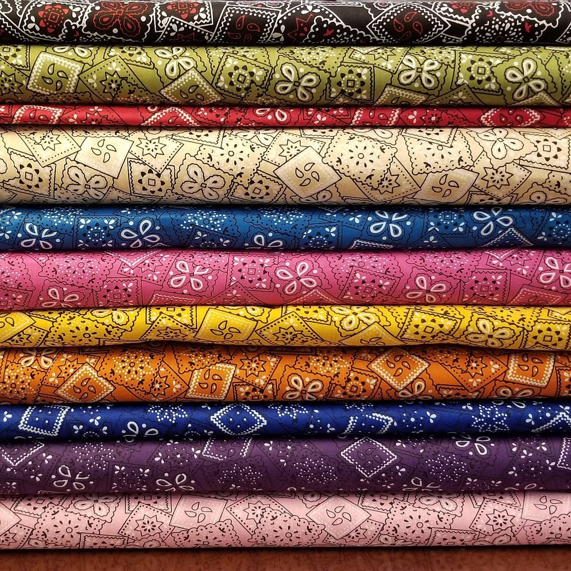 100% Cotton Bandana Fabric | Etsy Canada