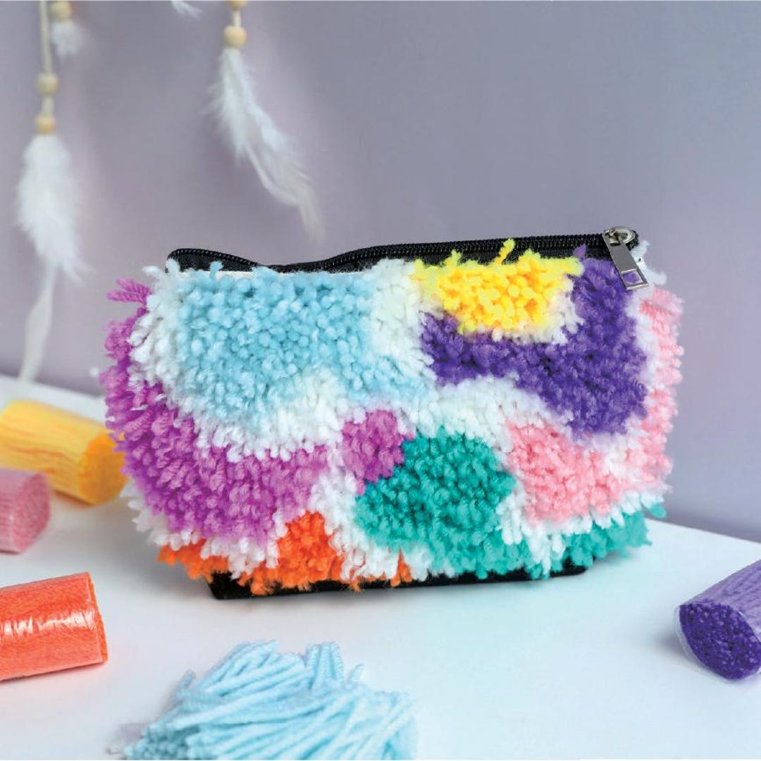 Textured Cosmetic Bag- Latch Hook Diy Kit - Etsy