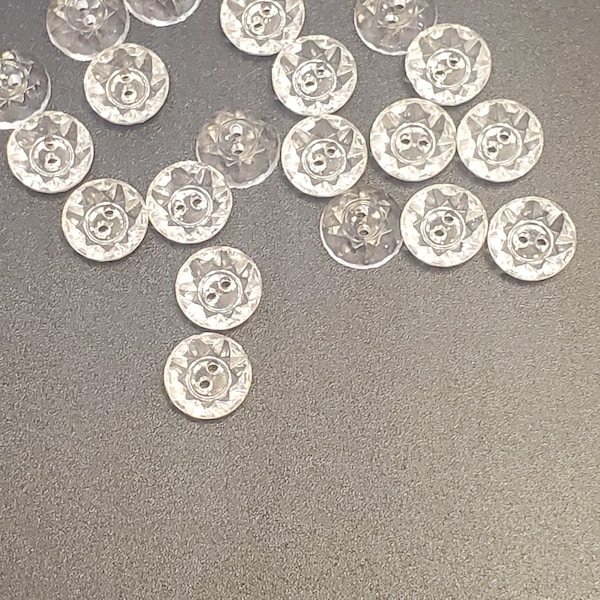 Clear Glass Buttons - Etsy