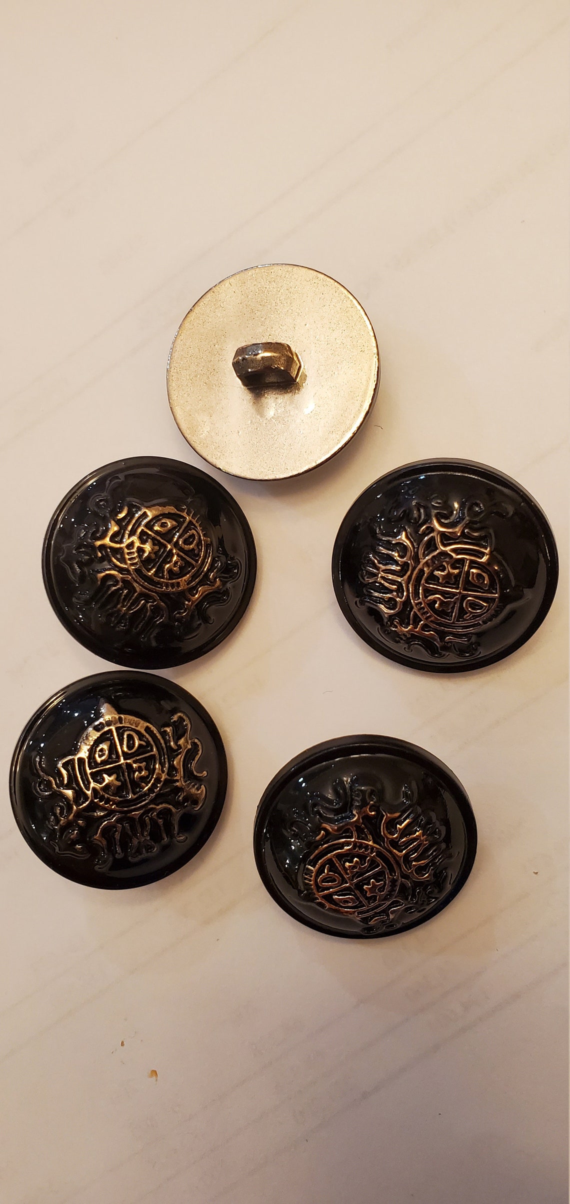 Black & Gold Military Shank Button - Etsy