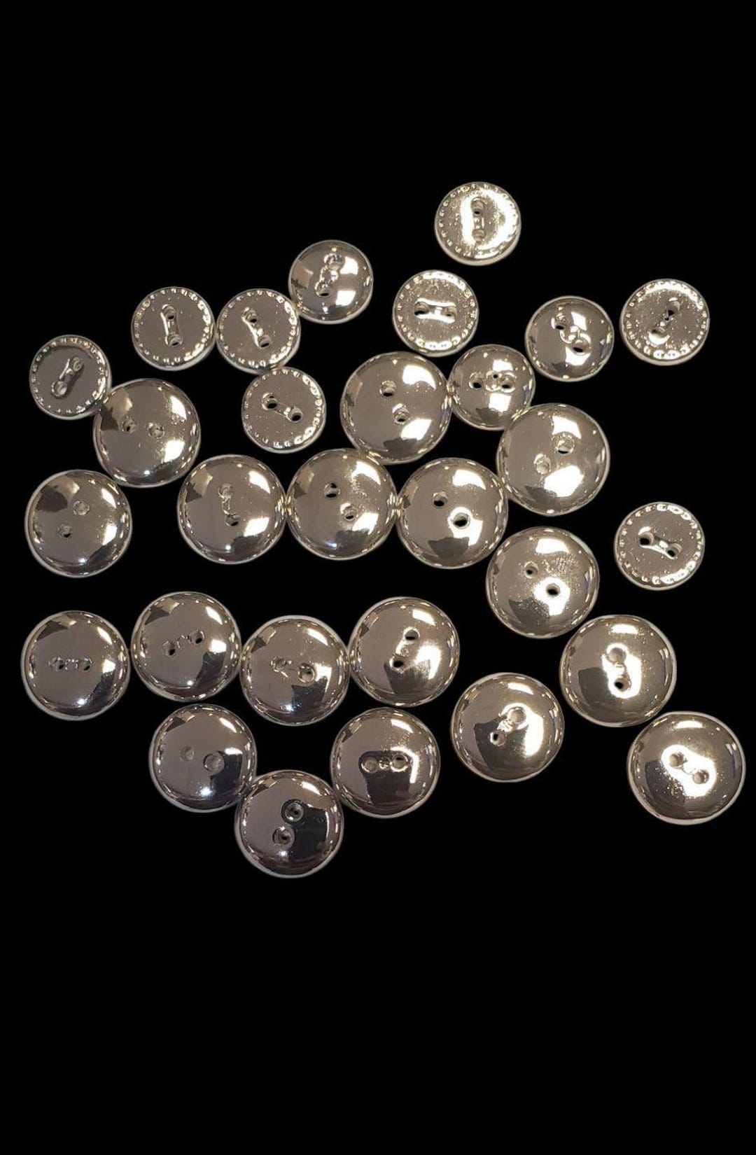 Shiny Silver Chrome Buttons - Etsy