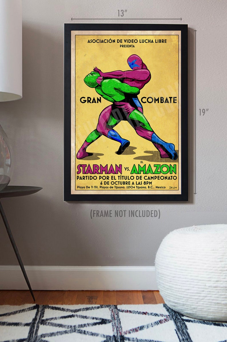 NES Pro Wrestling: Starman Vs. Amazon 13x19 Poster Print - Etsy