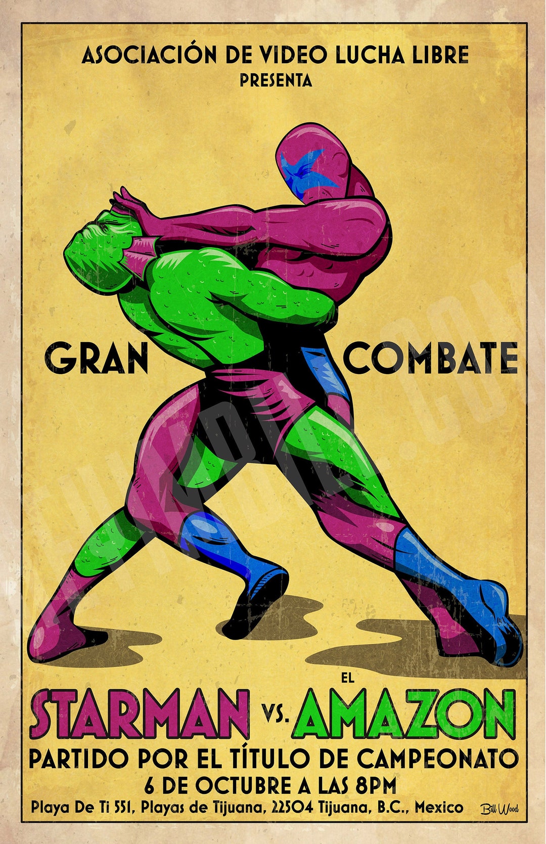 NES Pro Wrestling: Starman Vs. Amazon 13x19 Gaming Poster Print - Etsy