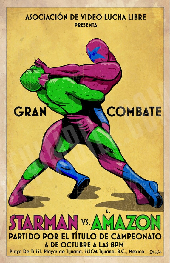NES Pro Wrestling: Starman Vs. Amazon 13x19 Poster Print - Etsy