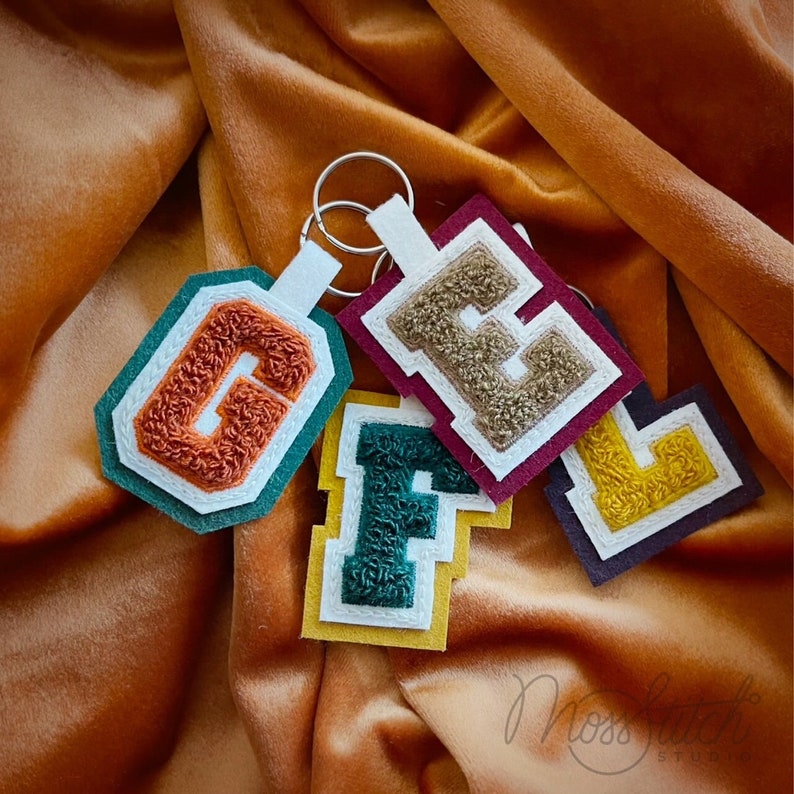 Custom Chenille Letter / Varsity Letter Keychain. (handcrafted) - Etsy