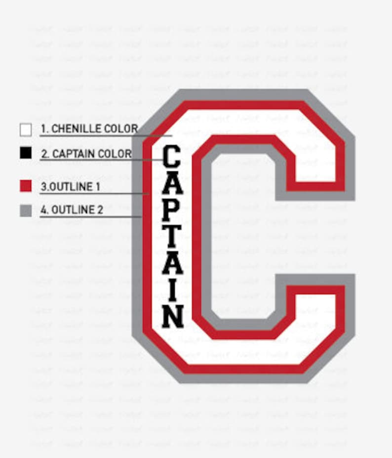 Custom / Personalized Chenille Varsity CAPTAIN Patch Personalized in ...