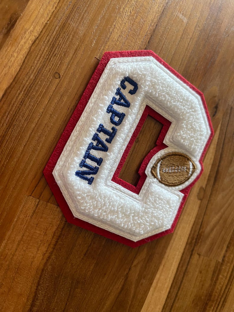 Custom Chenille “captain C” Patch – 4” Varsity Letter Patch With ...