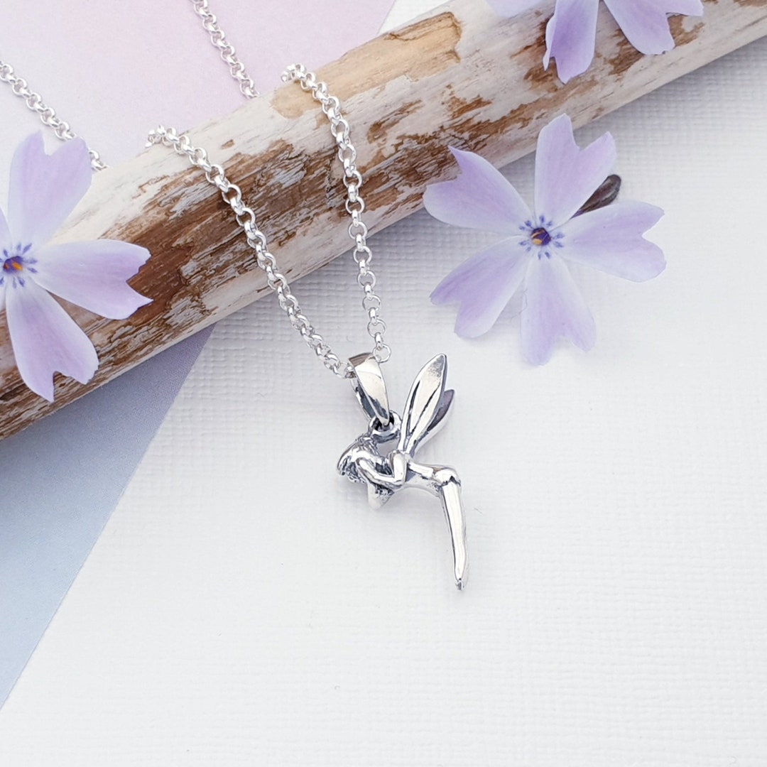 Sterling Silver Tinkerbell Fairy Pendant - Etsy UK