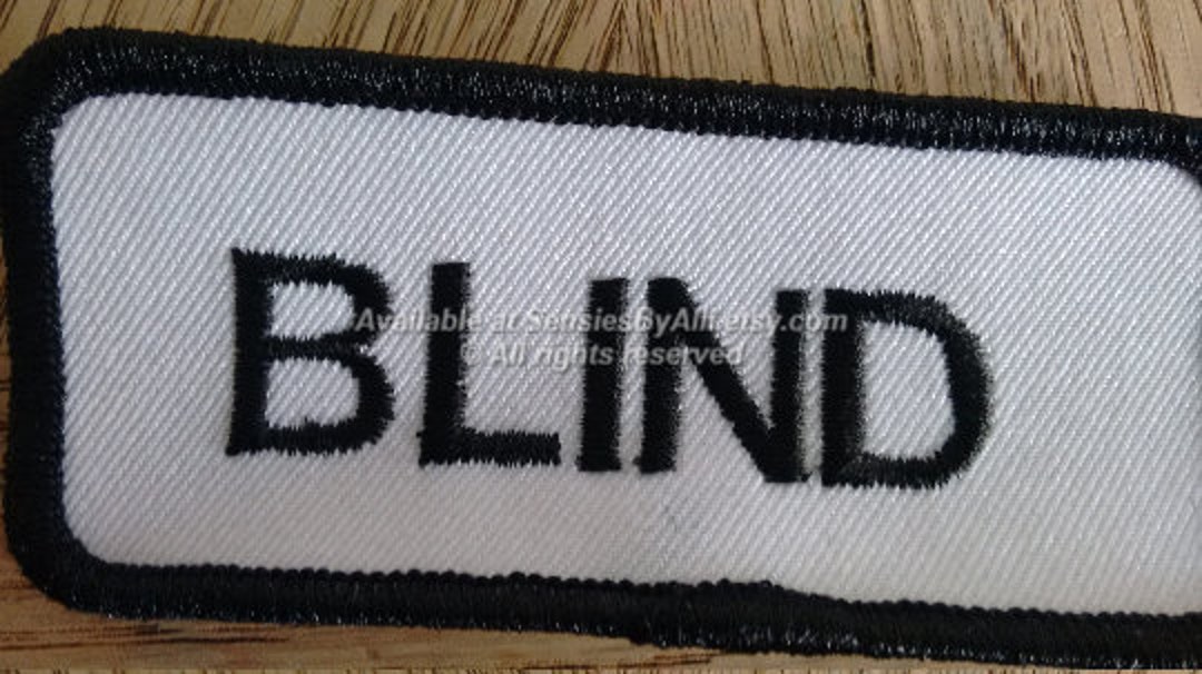 Embroidered Patch - Blind, Blind Dog Patch, Disability Patch, Vision ...