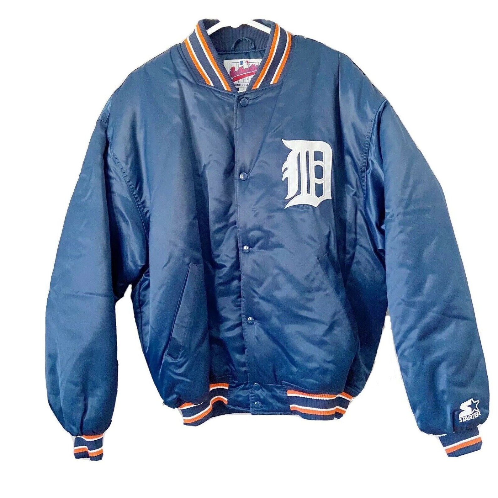 Starter Detroit Tigers MLB Baseball Satin Bomber Jacket Adult Large ...