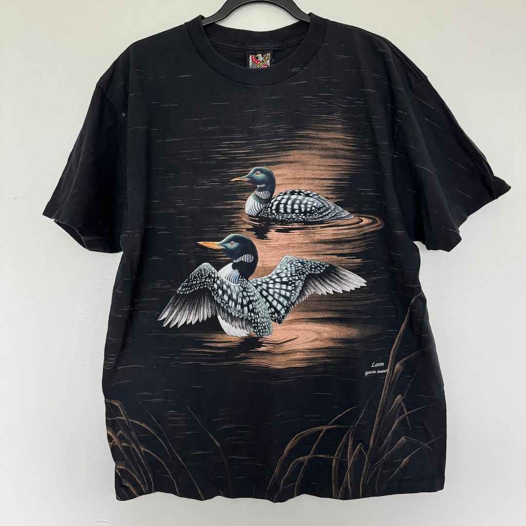 3D Emblem Loons Shirt Adult XL Mens Vintage Clothing 90s Ducks Animals ...