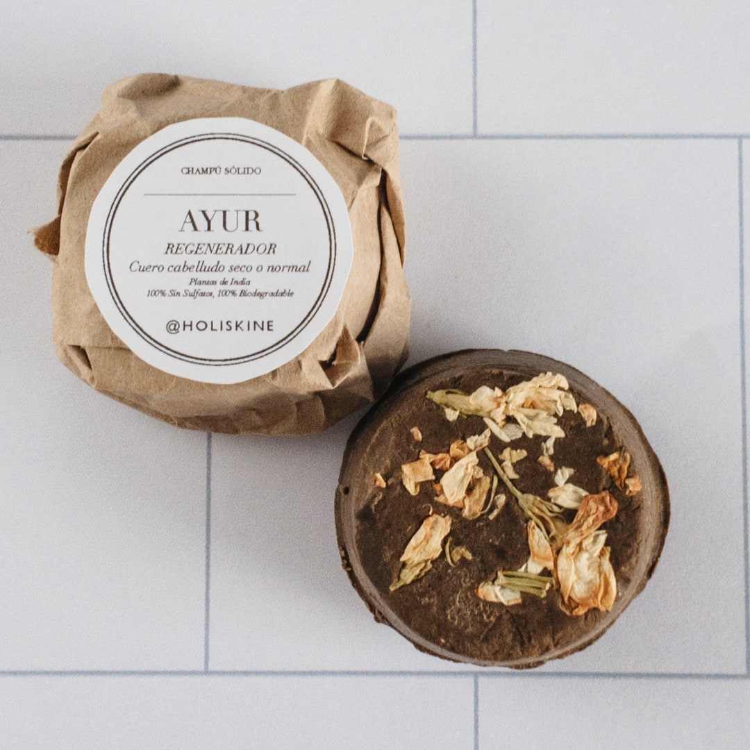 Champu Solido Vegano AYUR Reparador, Pelo Seco o Rizado Champu Solido ...