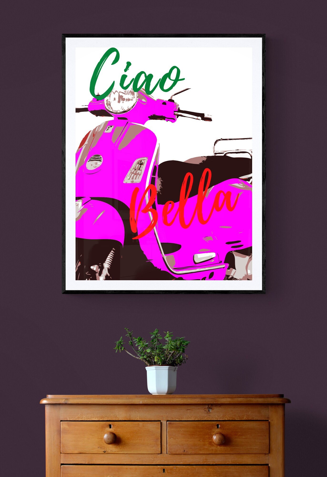 Italian Scooter Poster to Download and Print , Mid Century Modern Wall ...
