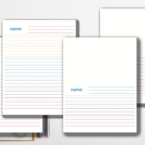 Lined School Writing Paper Lined School Kindergarten Preschool, Primary ...