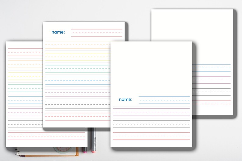 Lined School Writing Paper Lined School Kindergarten Preschool, Primary ...